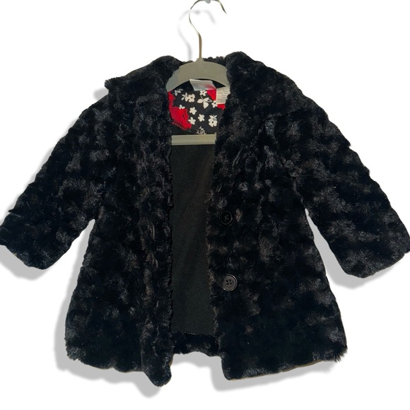 Koala Kids | Jackets & Coats | Koala Kids Black Faux Fur Textured Coat ...